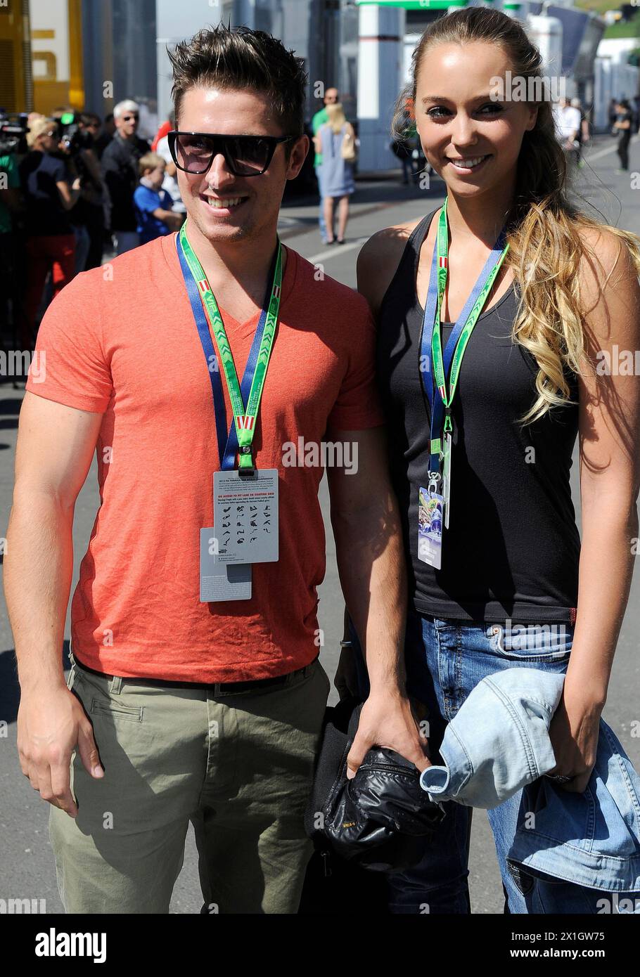 Ski racer Marcel Hirscher and his girlfriend during the Formula One ...