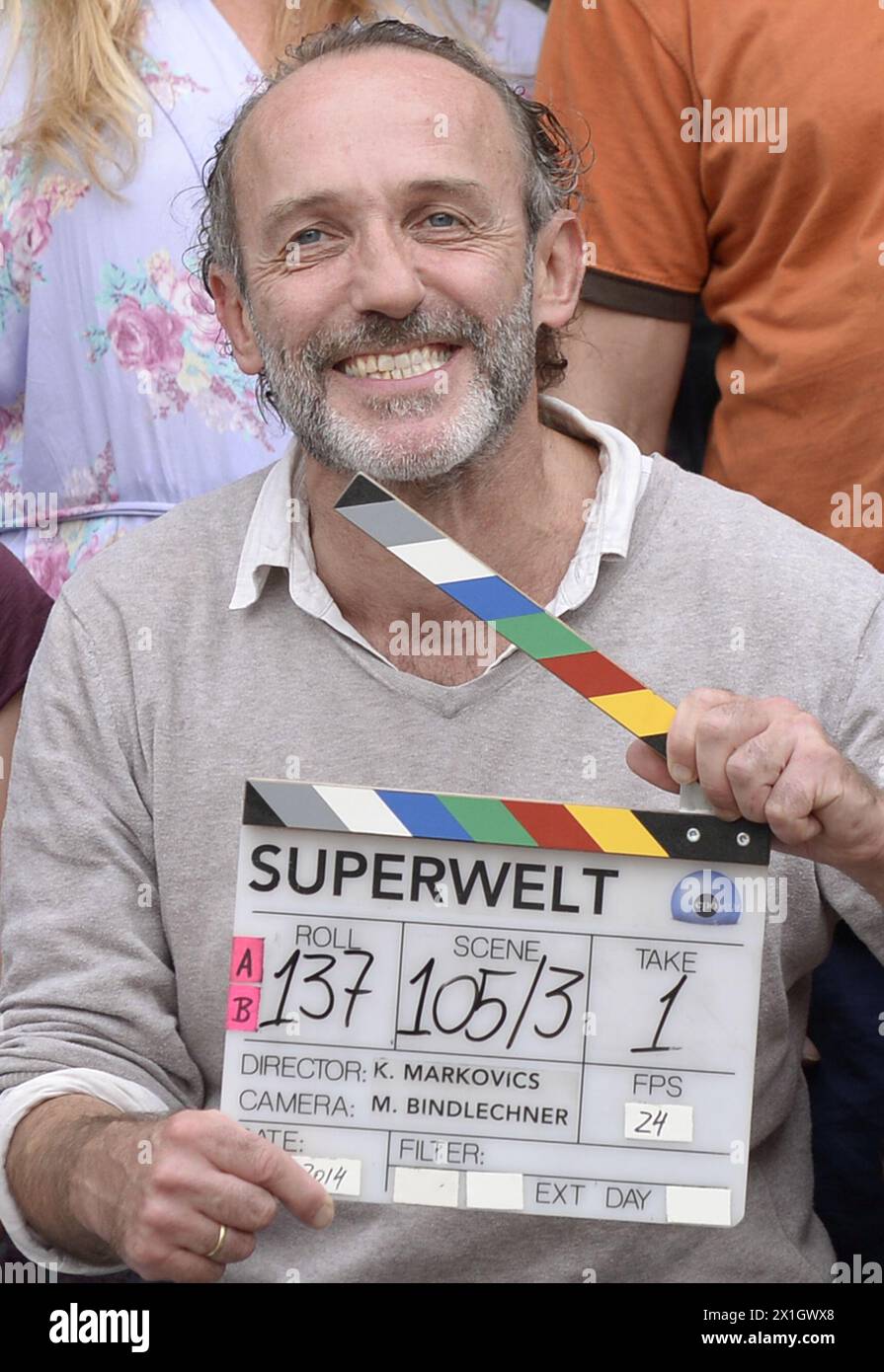 Austrian actor and director Karl Markovics on set filming 'Superwelt ...