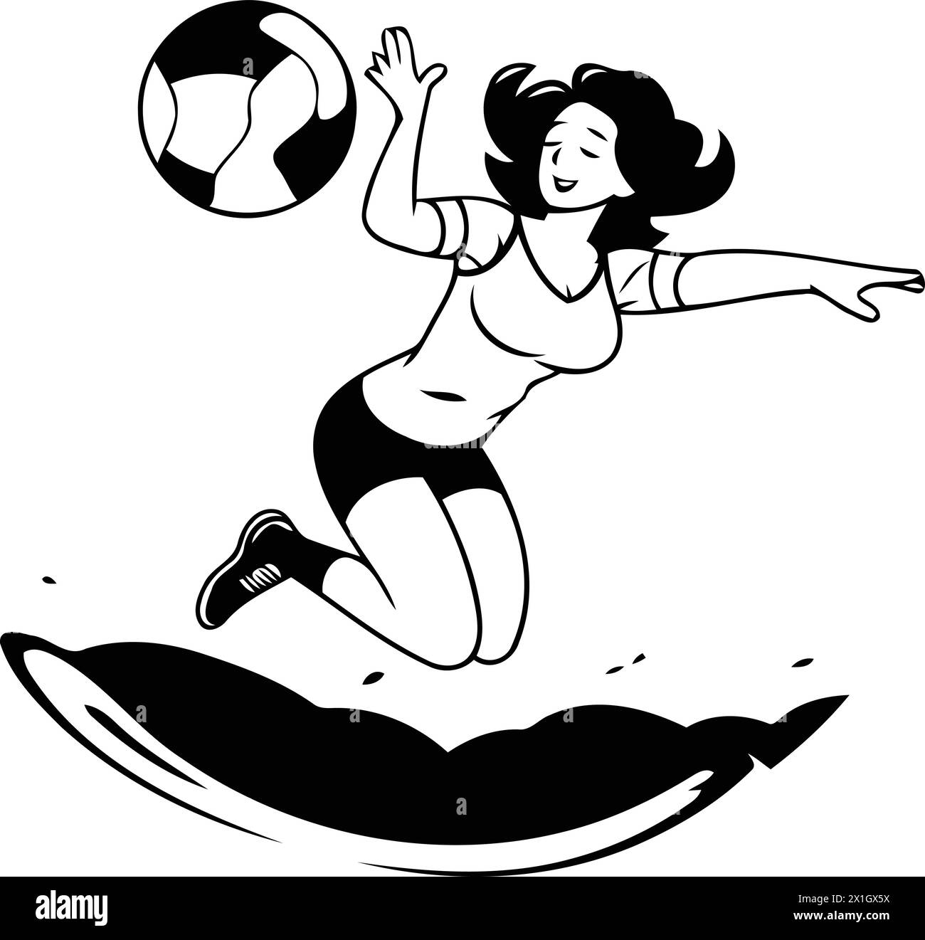 Volleyball Player Girl With Ball In Hand Vector Illustration Stock Vector Image And Art Alamy
