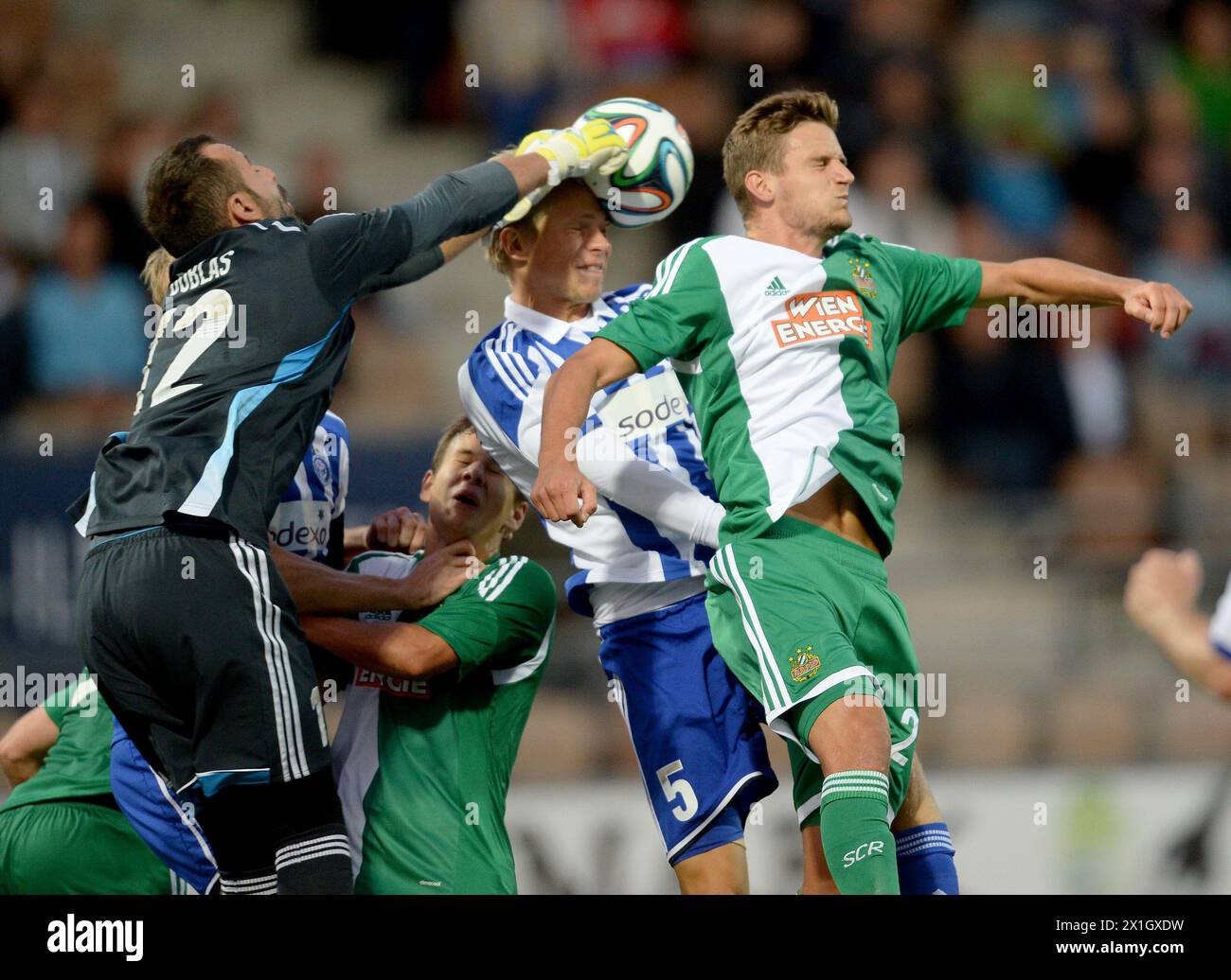 UEFA Europe League soccer match between HJK Helsinki and SC Rapid ...