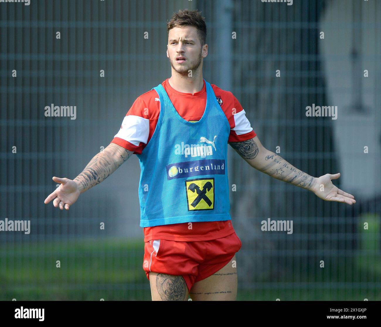 Training session of the austrian national soccer team before the ...