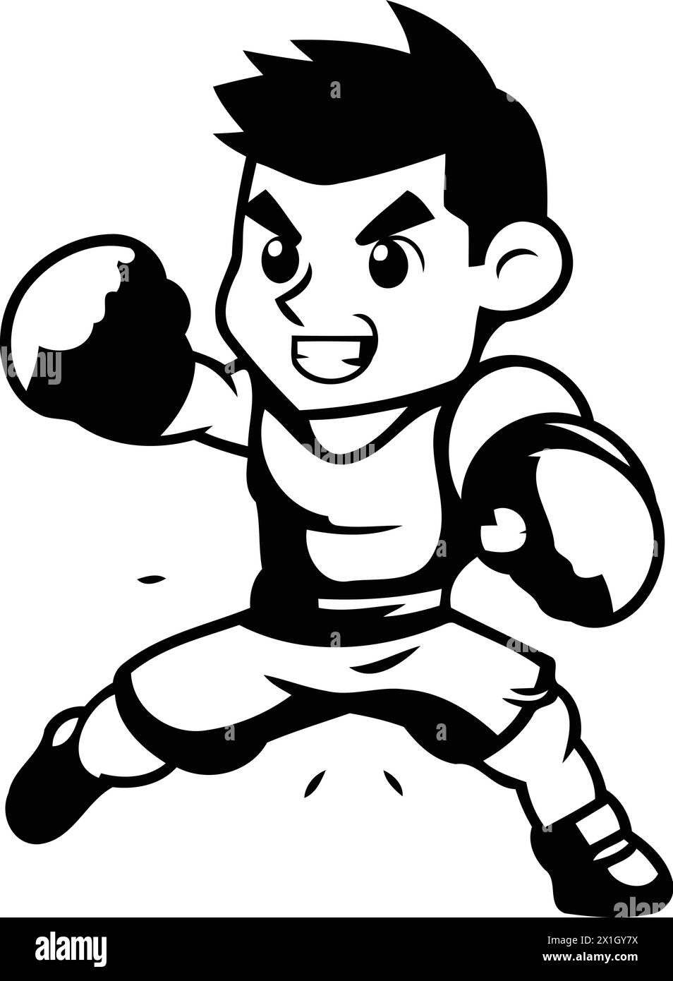 Cartoon boxer vector illustration Stock Vector Images - Alamy