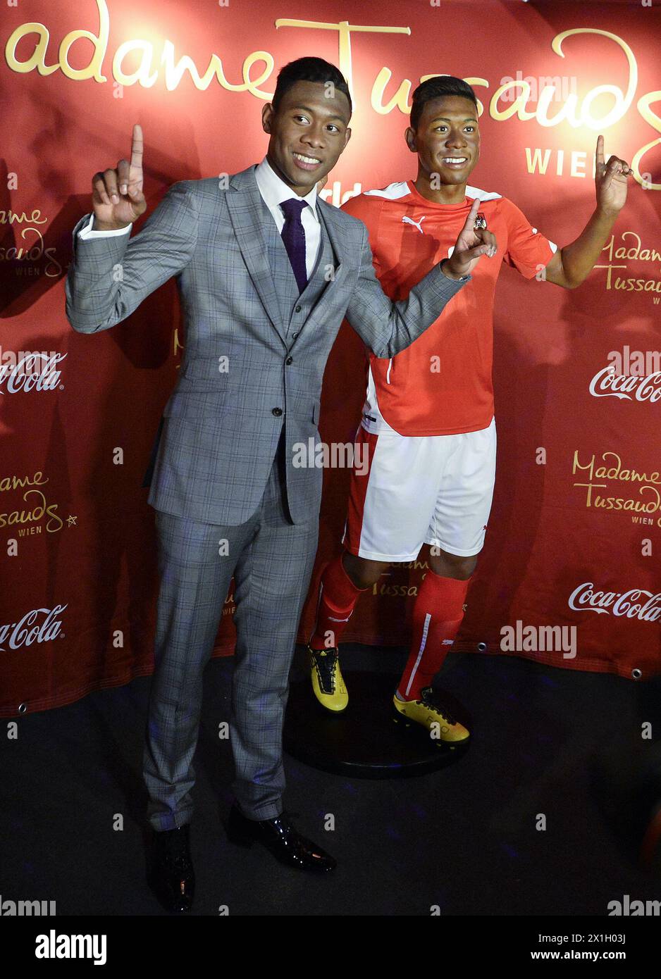 Austrian soccer player David Alaba attends the presentation of his wax ...