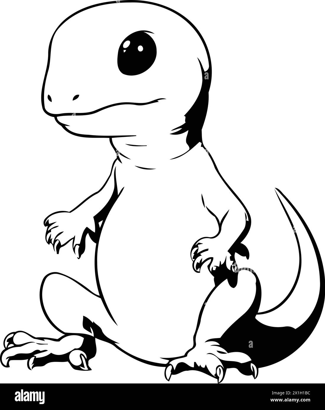 Cute cartoon lizard isolated on a white background. Vector illustration ...