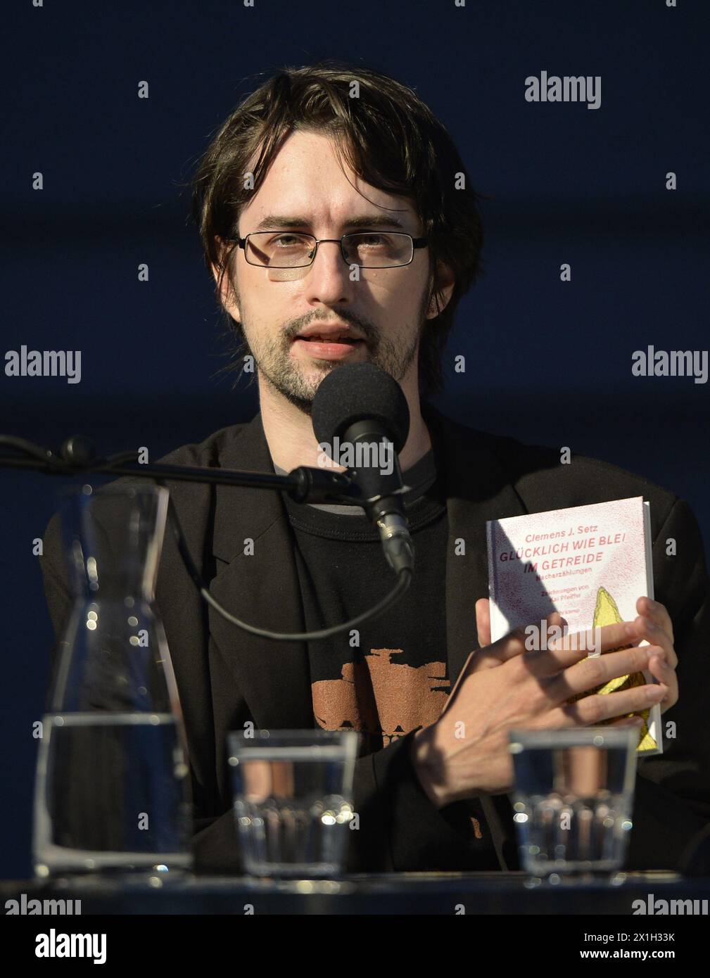 Vienna - Austrian writer Clemens J. Setz during reading during literary ...