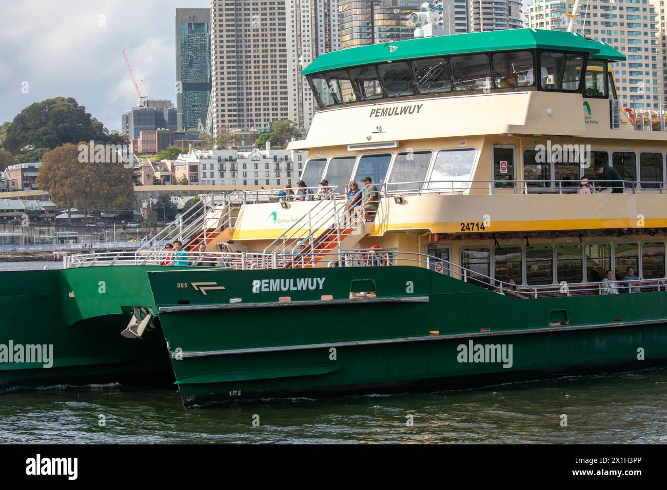 Sydney ferry, the MV Pemulwuy, an emerald class ferry named after ...