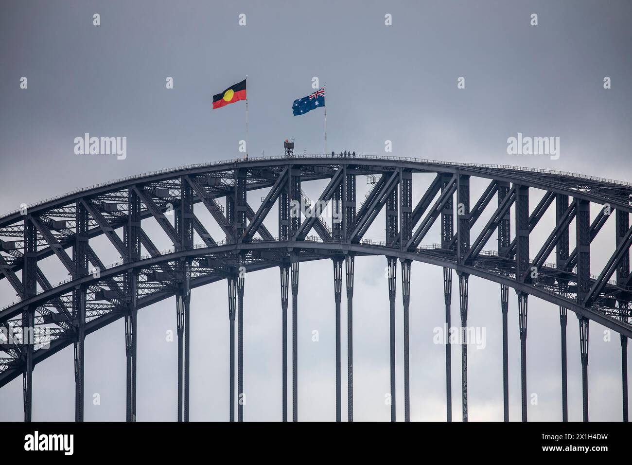 Sydney Harbour Bridge, famous Sydney landmark, close up shot of ...