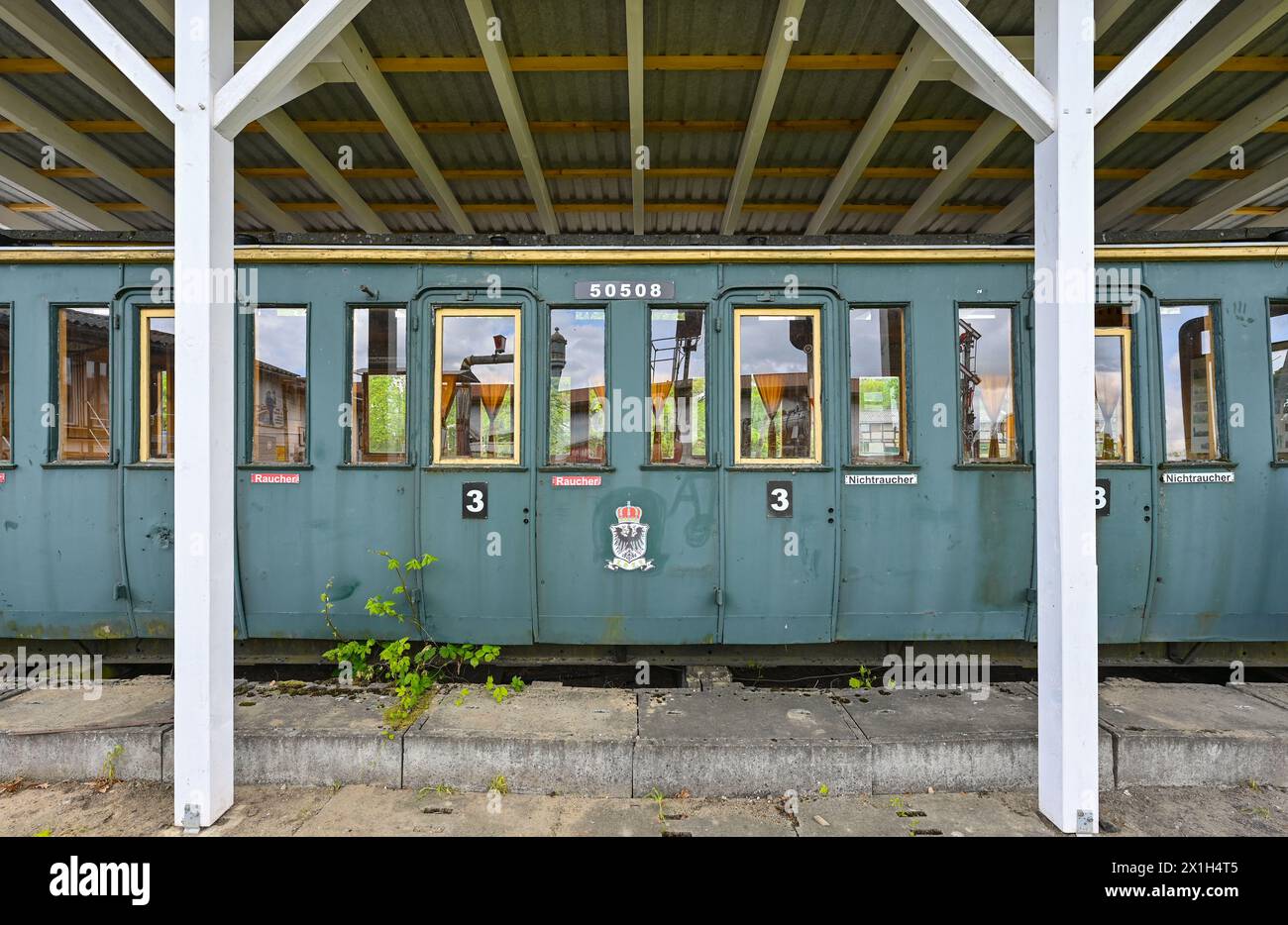 15 April 2024, Brandenburg, Letschin: A Prussian compartment carriage ...