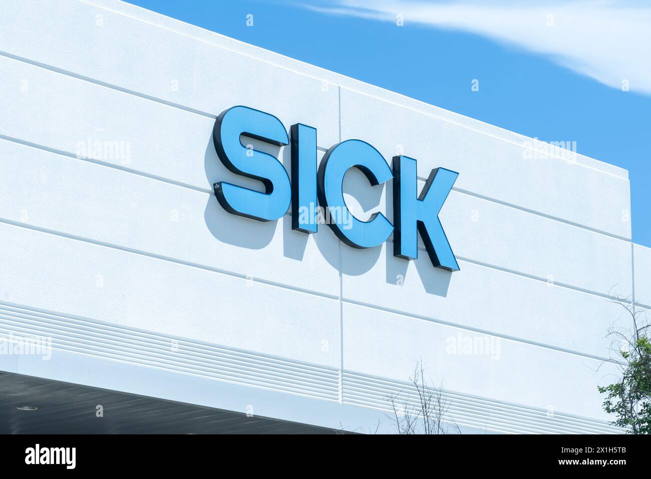 Houston, Texas, USA - April 13, 2024: Close up of SICK sign on the ...