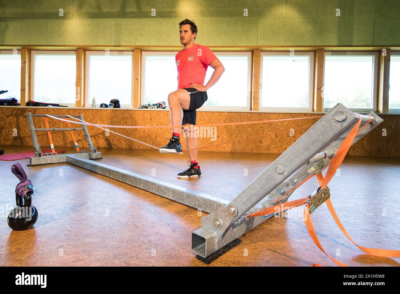 The Austrian ski racer Matthias Mayer poses during a photo shoot in ...