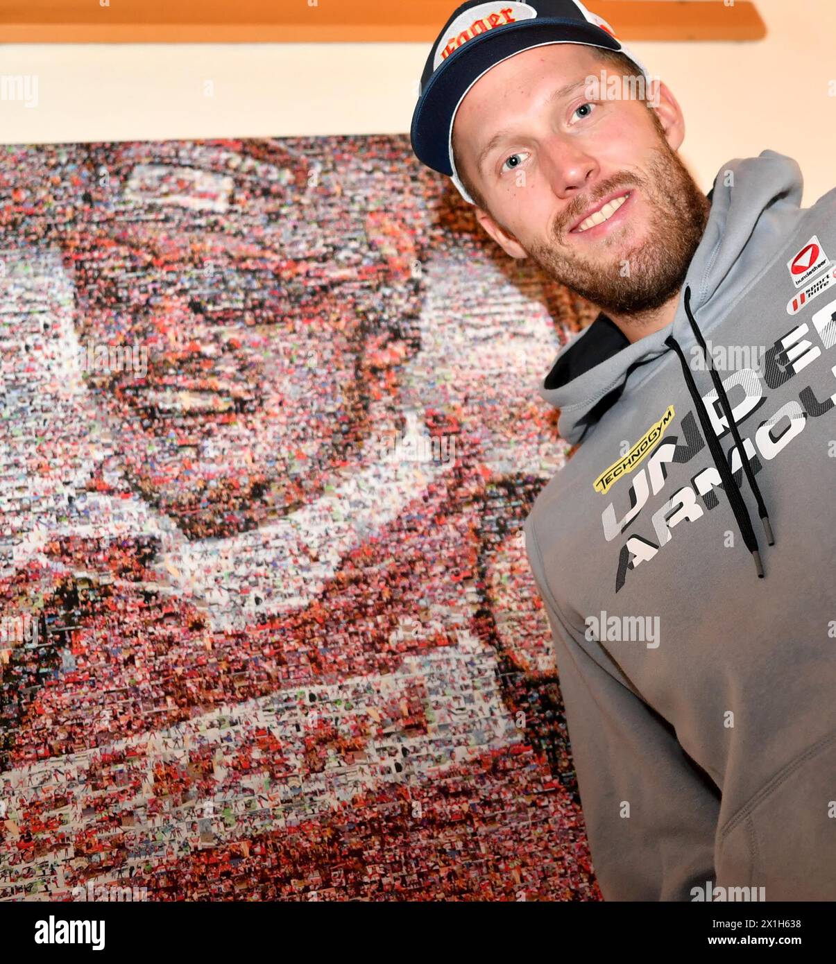 Austrian biathlete Dominik Landertinger during interview concerning IBU ...