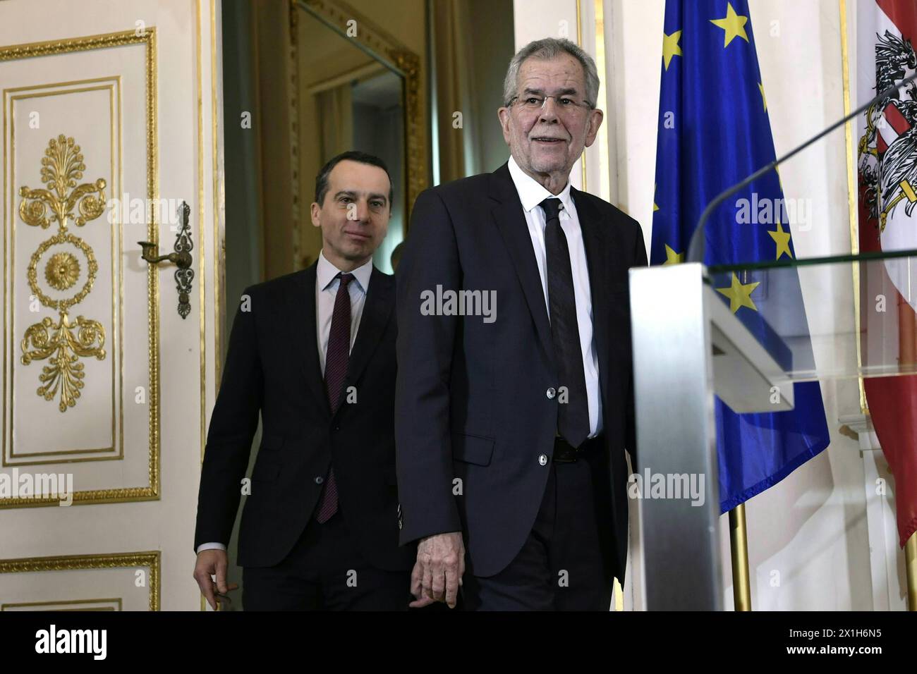 Federal Chancellor of Austria Christian Kern and Austrian president ...