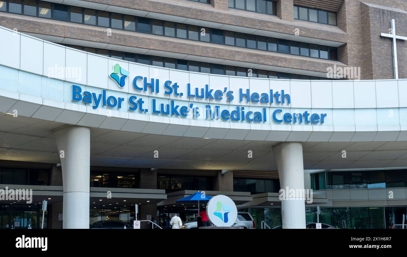 Houston, Texas, USA - April 15, 2024: CHI St. Luke's Health- Baylor St ...
