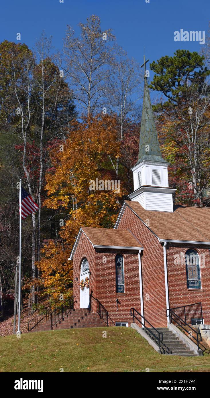 The Mt. Hebron Wesleyan Church is surrounded by Autumn color. Exterior ...