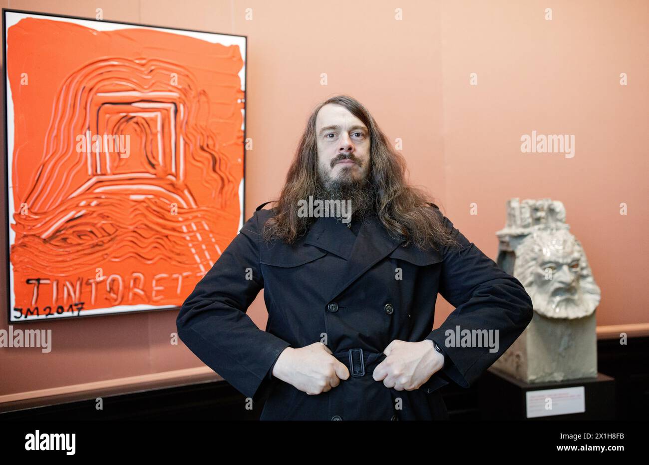 German artist Jonathan Meese during press event on occasion his ...