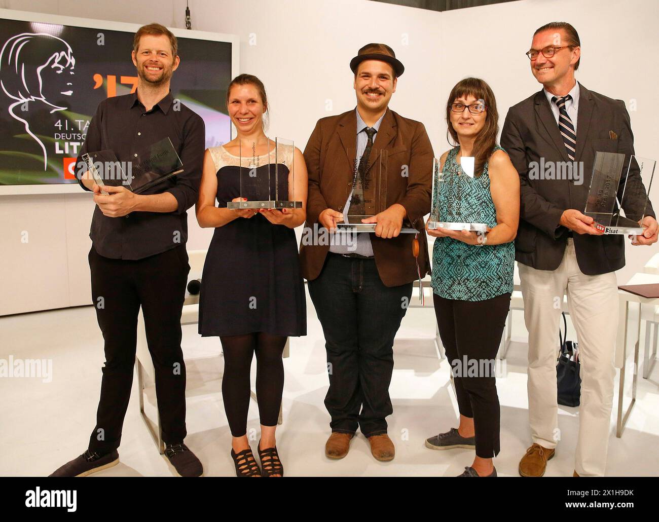 Austrian author Ferdinand Schmalz poses during the Festival of German-Language Literature ...