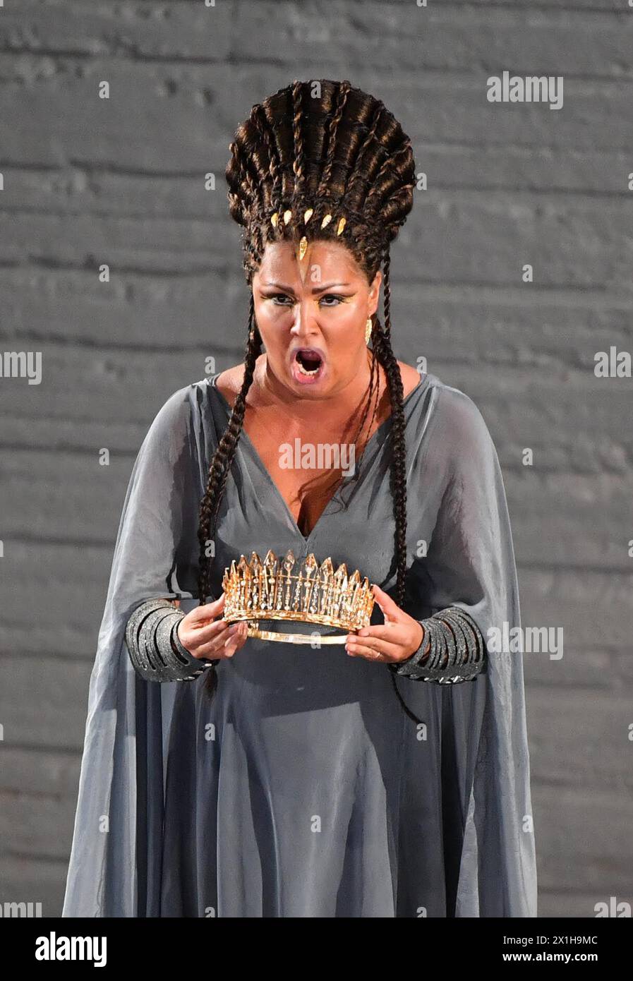 Rehearsal of Giuseppe Verdi's opera 'Aida' at the 'Großes Festspielhaus ...