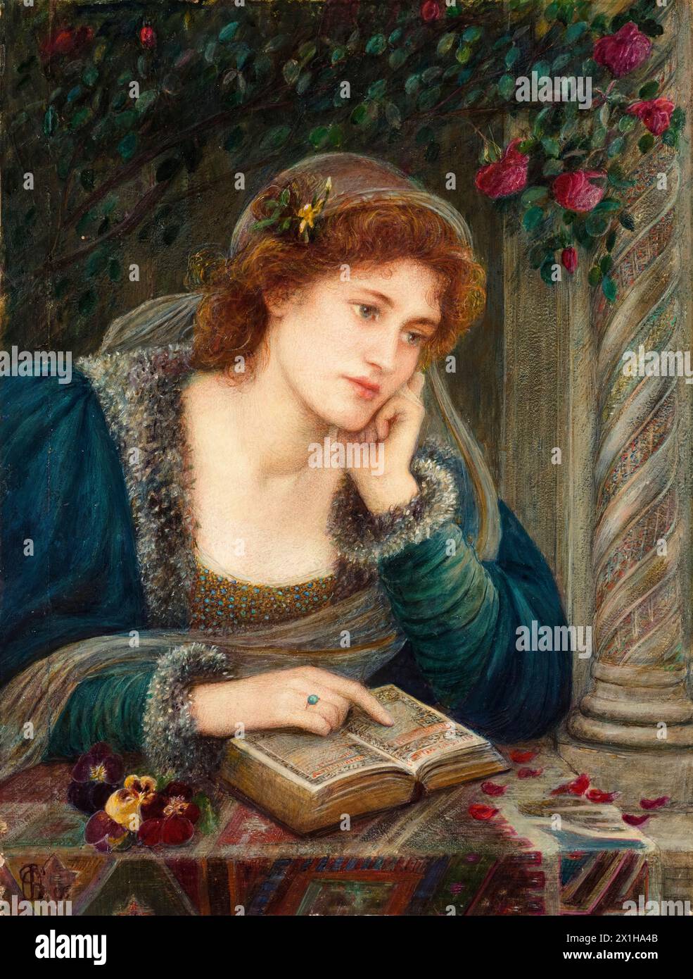 Marie Spartali Stillman, Beatrice, painting in watercolour and gouache ...