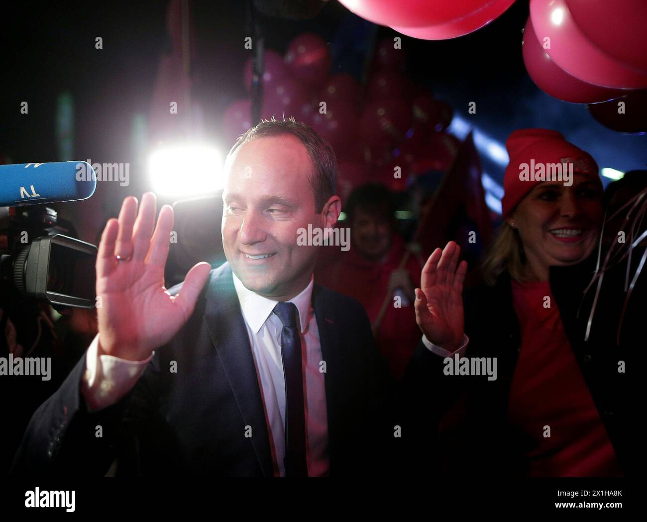 NEOS party leader Matthias Strolz before a TV debate on October 12 ...