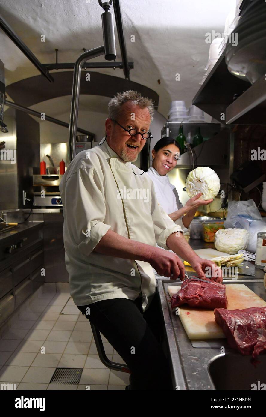 The Austrian restaurant proprietor Peter Lammer with his " Standing ...