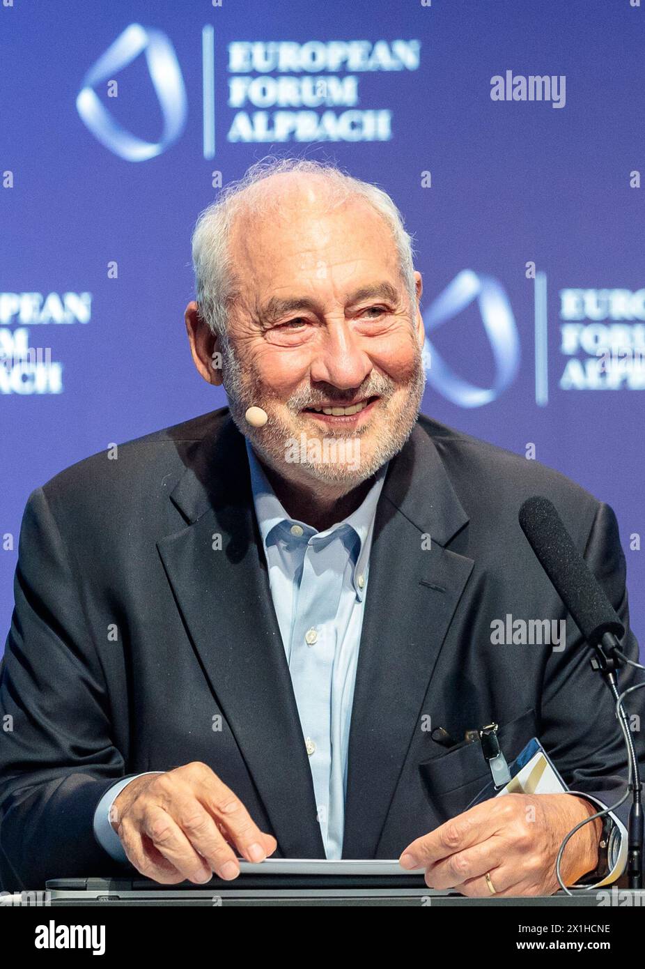 US economist Joseph E. Stiglitz during the beginning of the seminar ...