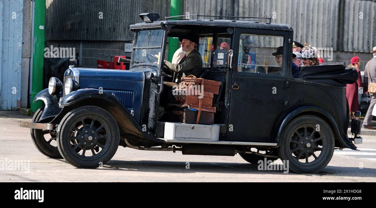 Vintage taxi giving rides at a museum event. Transport Stock Photo - Alamy