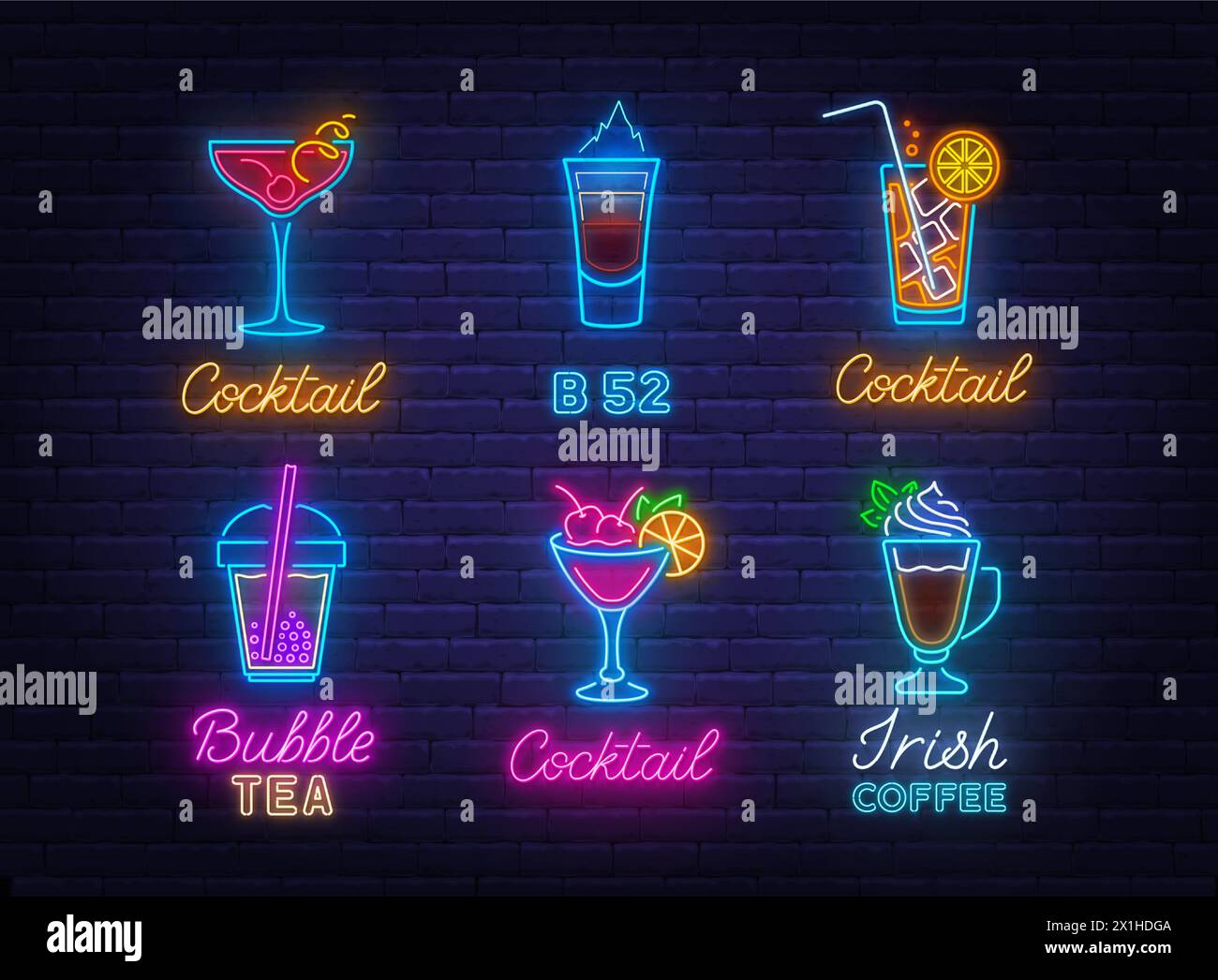 Neon coffee sign on Stock Vector Images - Alamy