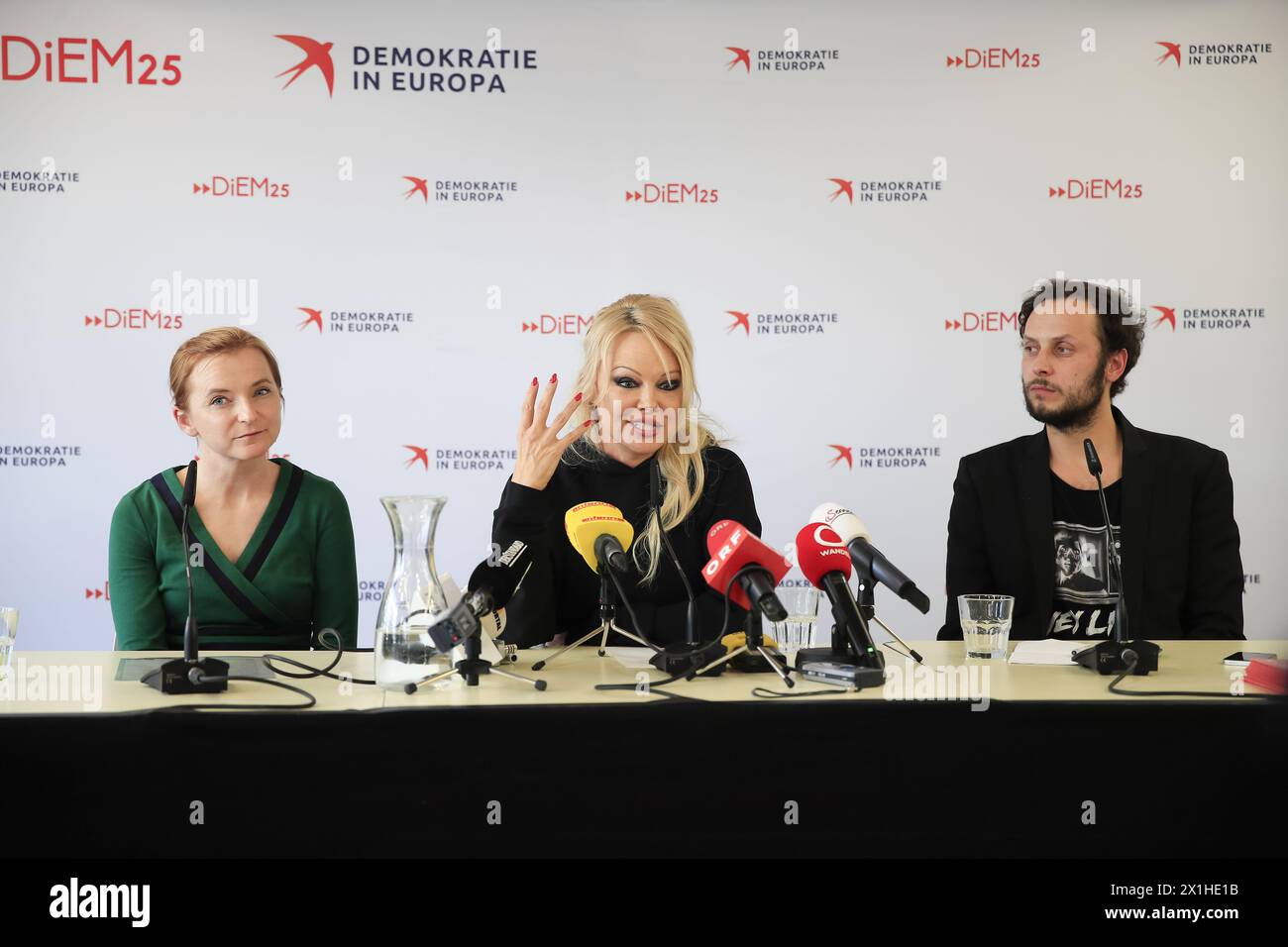 Dani Platsch (L), Canadian-American actress and model Pamela Denise ...