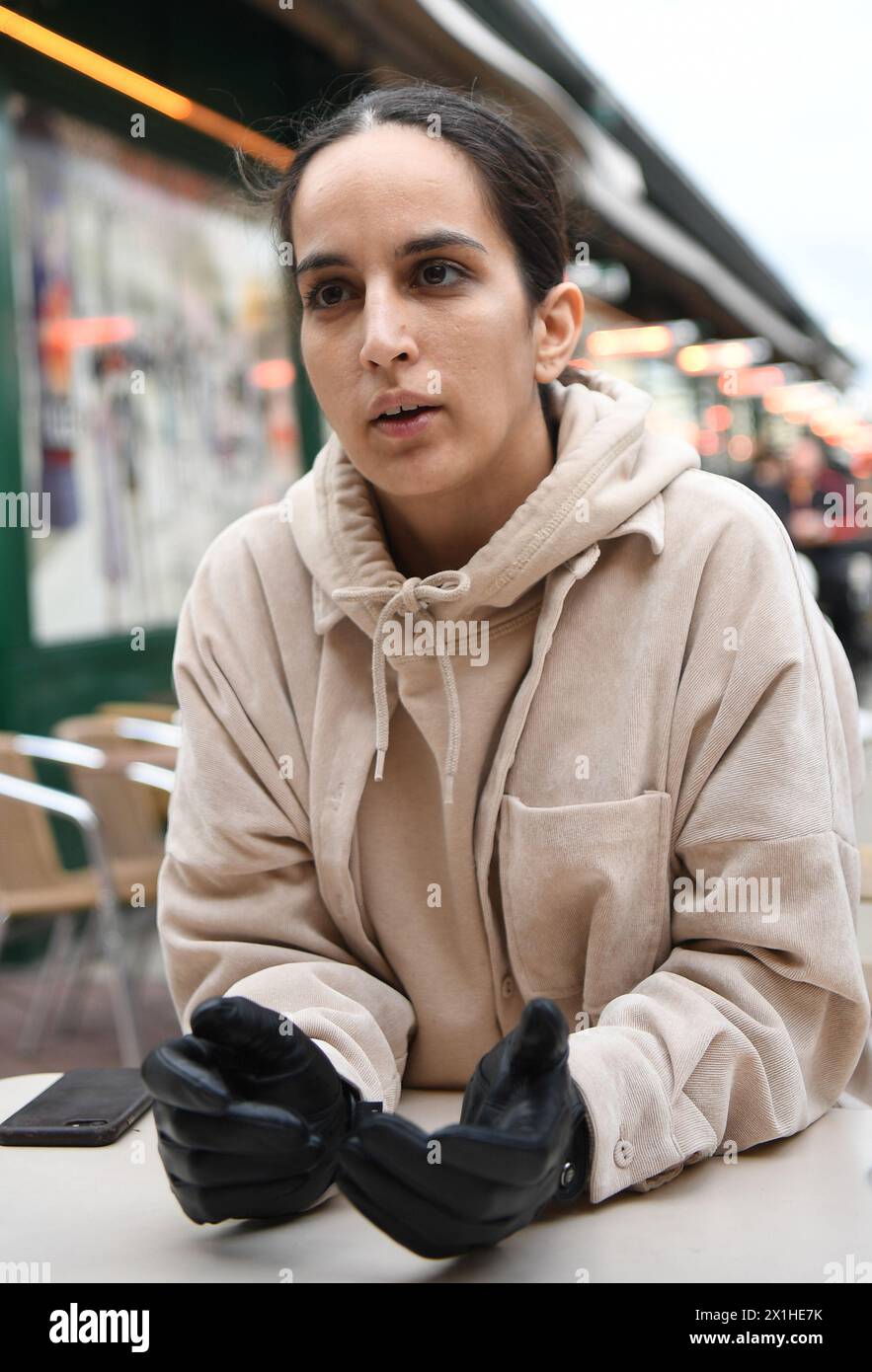 German rapper Ebru Dügzün aka Ebow during an interview with Austria ...