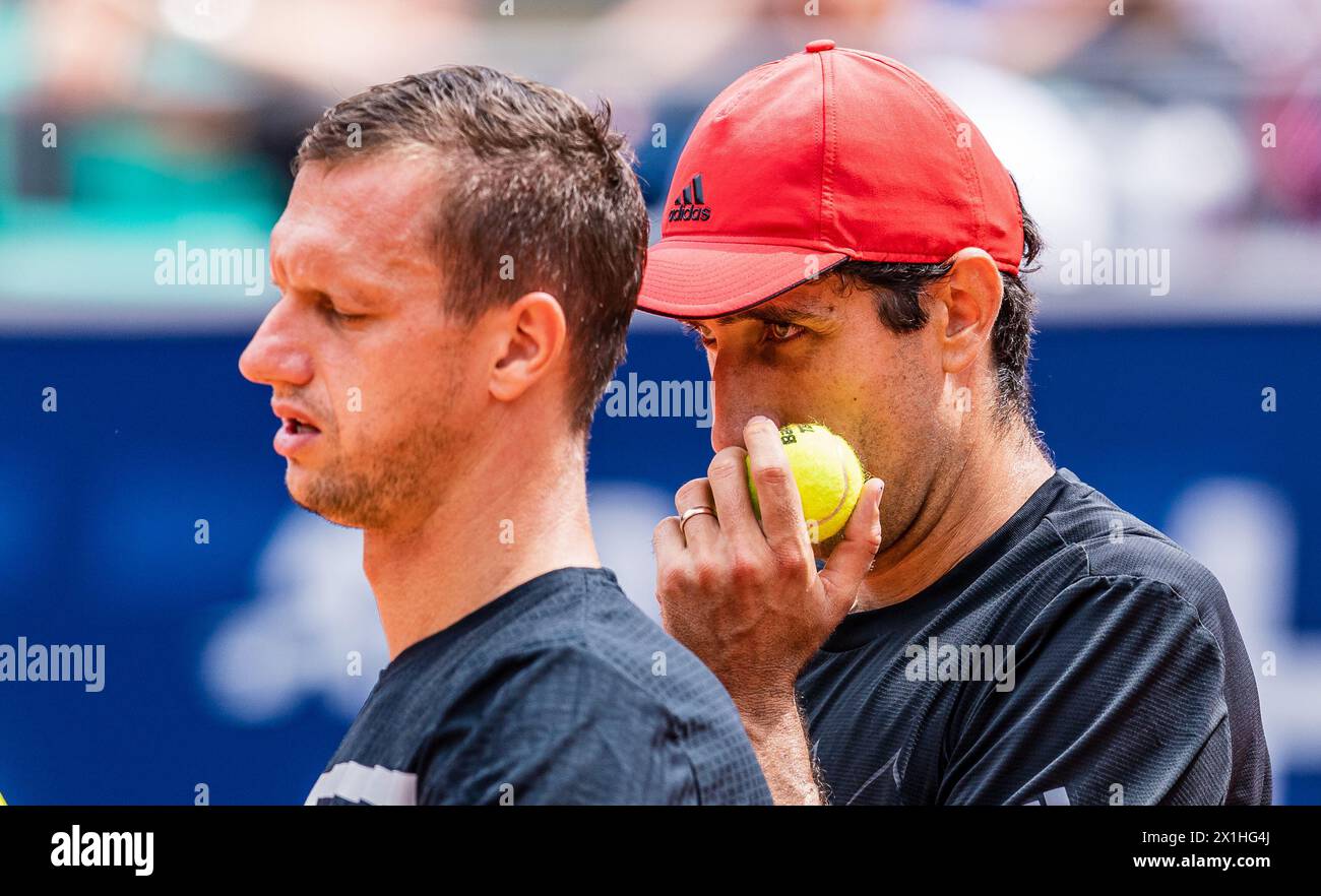 LtoR Filip Polasek of Slovakia and Philipp Oswald of Austria during the ...