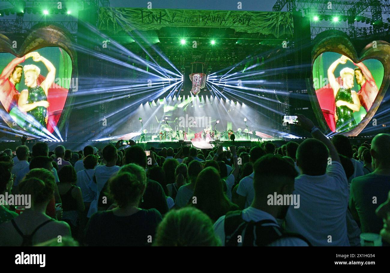 US-singer PINK performing at her concert at Ernst-Happel-Stadium, 24 ...