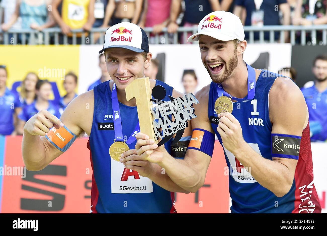 LtoR Christian Sorum / Anders Mol (NOR) winners of the men's finale vs ...