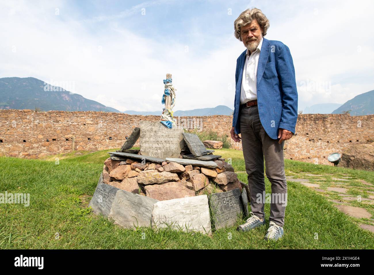 Reinhold Messner during interview with Austria Presse Agentur in Bozen ...
