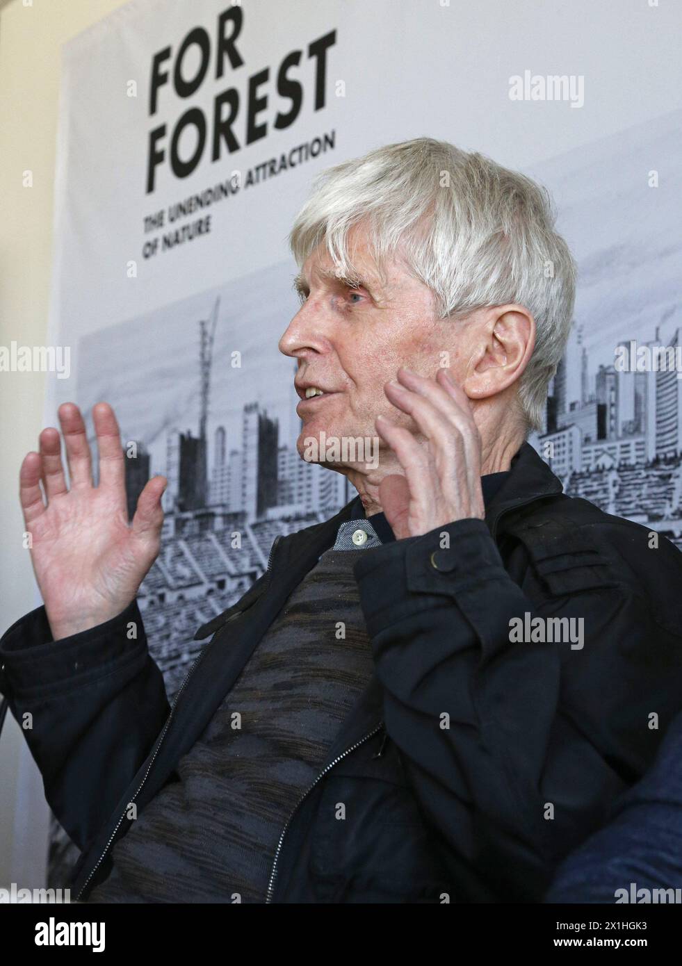 Austrian artist Max Peintner is pictured during a preview of the ...