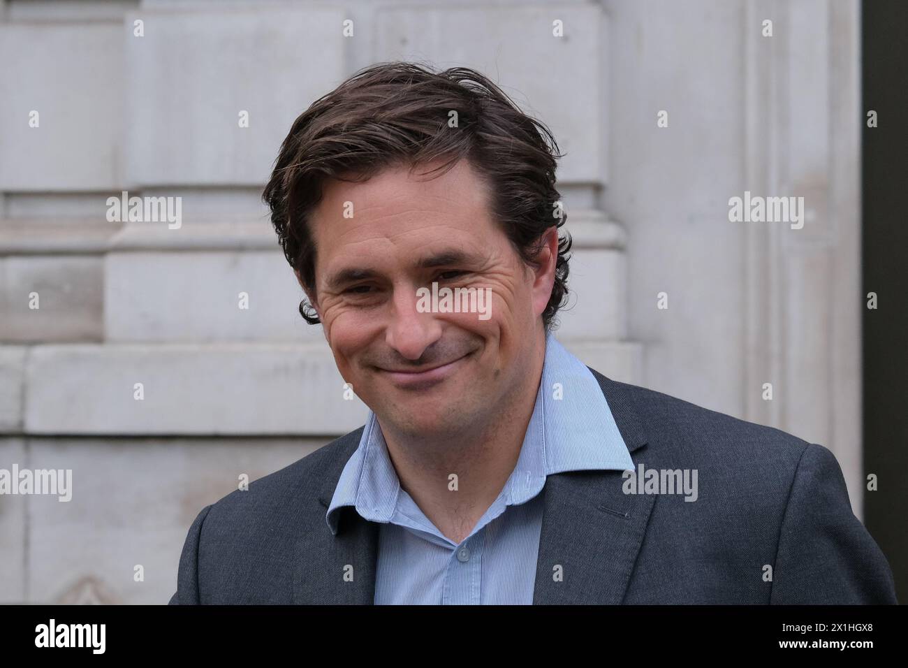 London, UK, 16th April, 2024. Veterans Minister Johnny Mercer MP is ...