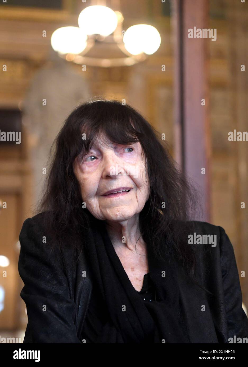 Austrian poet Friederike Mayröcker during presentation at Vienna State ...