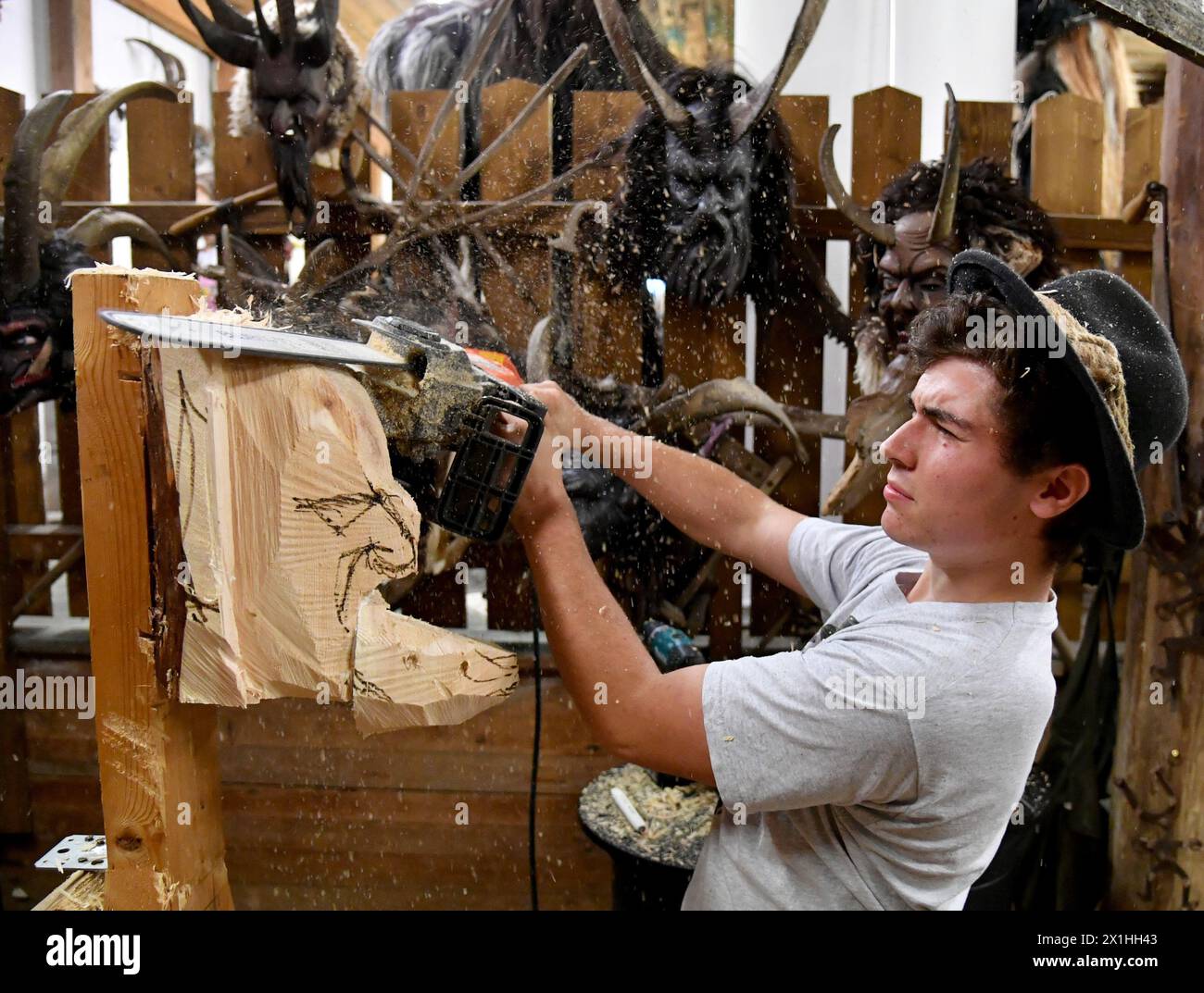 Feature - Krampus - Krampus and Perchten masks during exhibition on ...