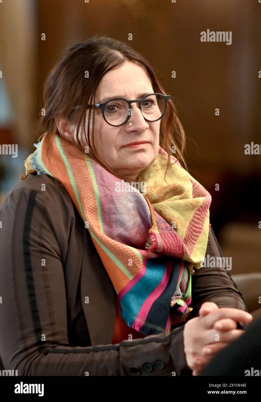 Austrian film director Sabine Derflinger during interview with Austria ...