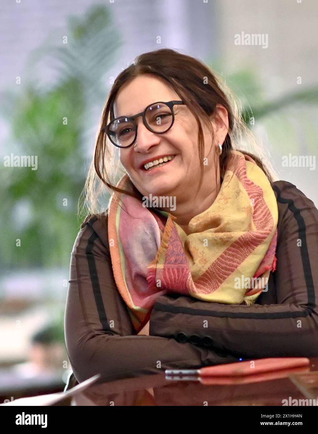 Austrian film director Sabine Derflinger during interview with Austria ...