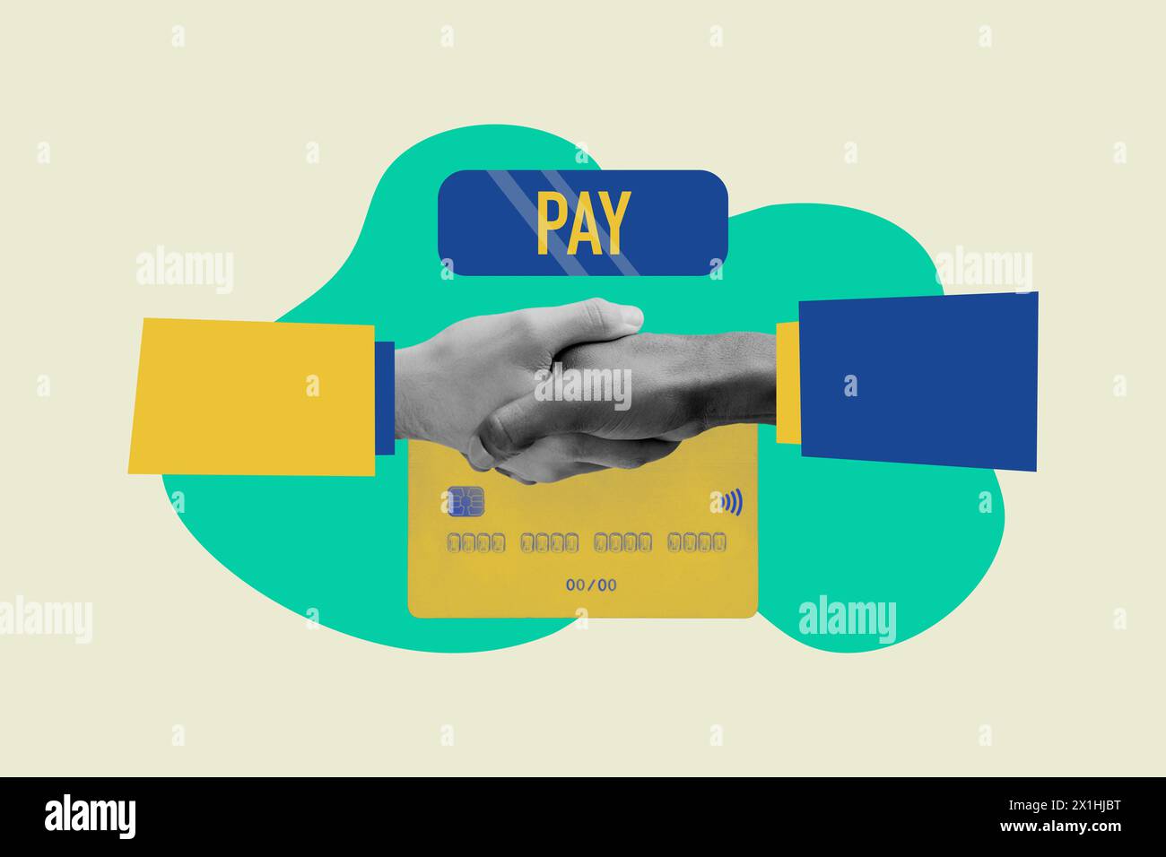 Collage image of successful contract men shaking hands congrats good ...