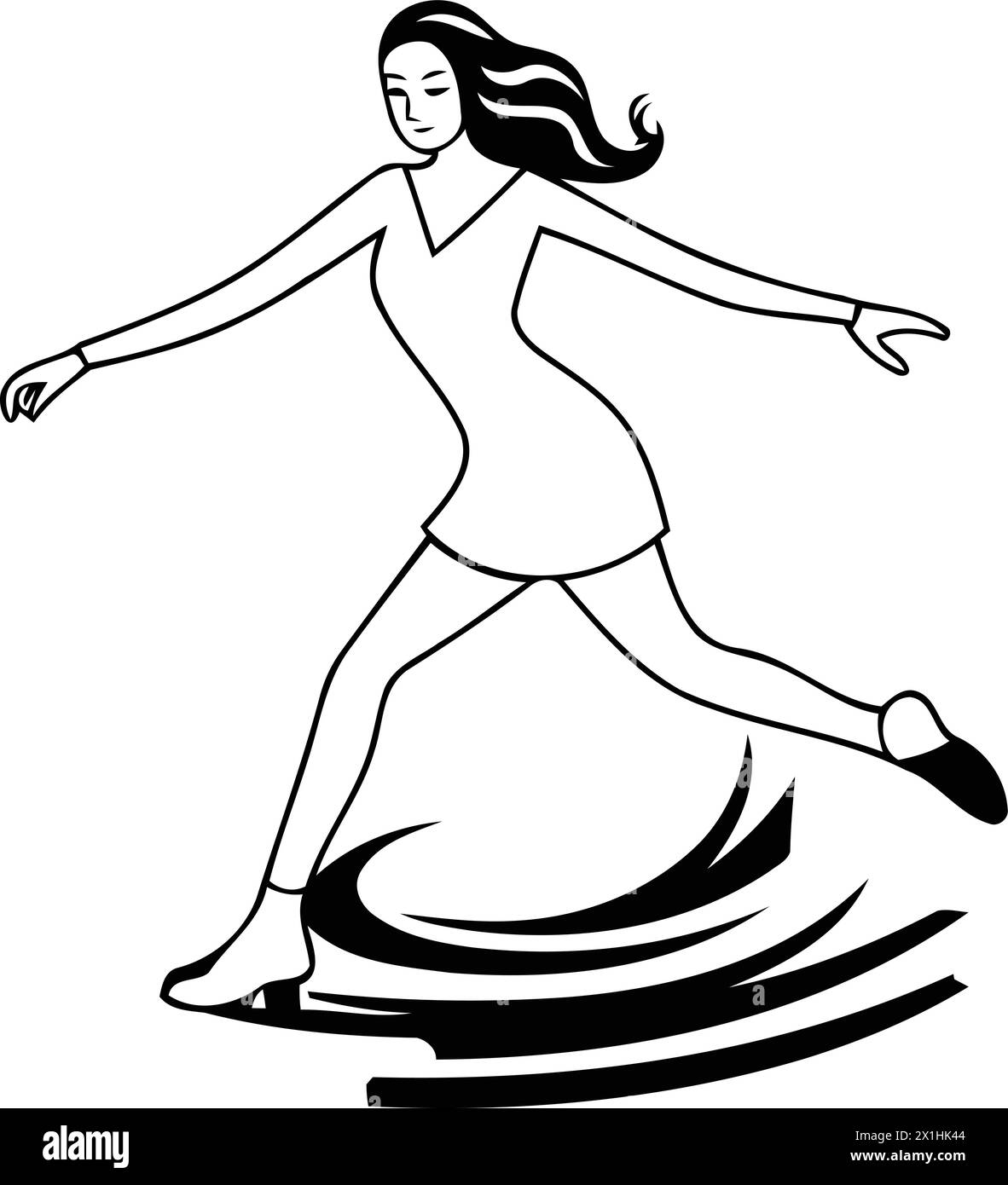 Girl figure skating vector vectors hi-res stock photography and images ...