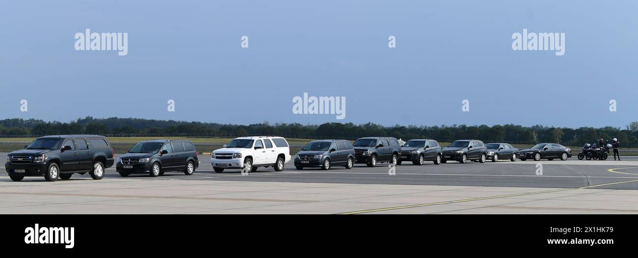 Convoy of vehicles during the arrival of US Secretary of State Mike ...