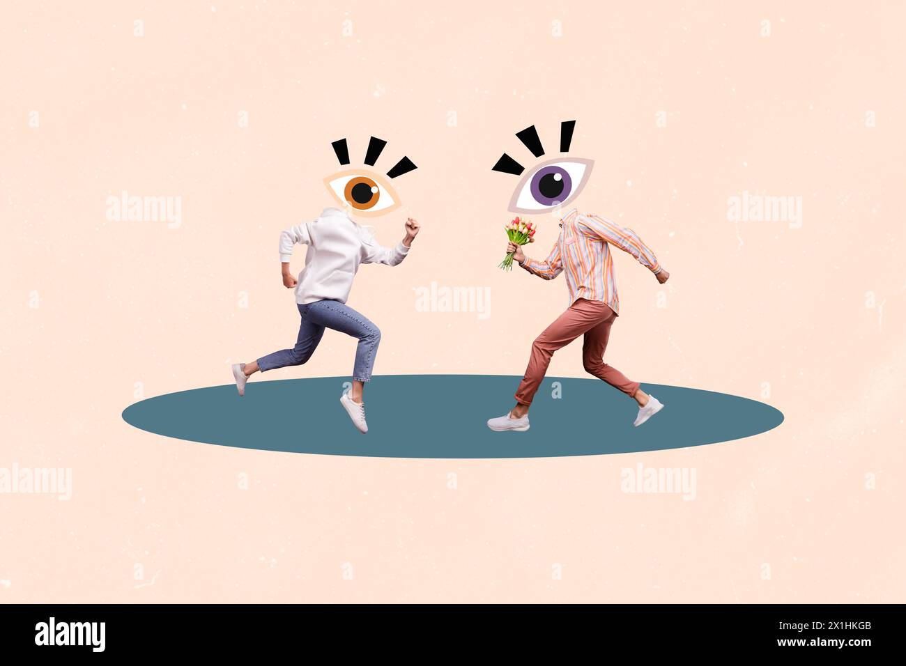 Composite trend artwork sketch image collage of two bodies couple ...