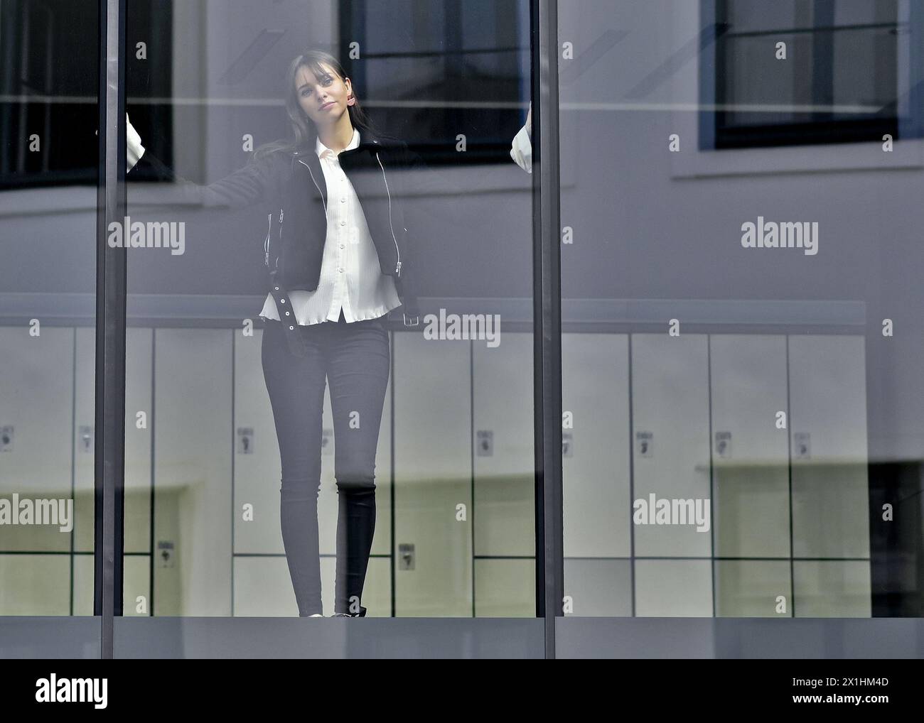 Acress Paula Nocker during interview with Austria Presse Agentur in ...