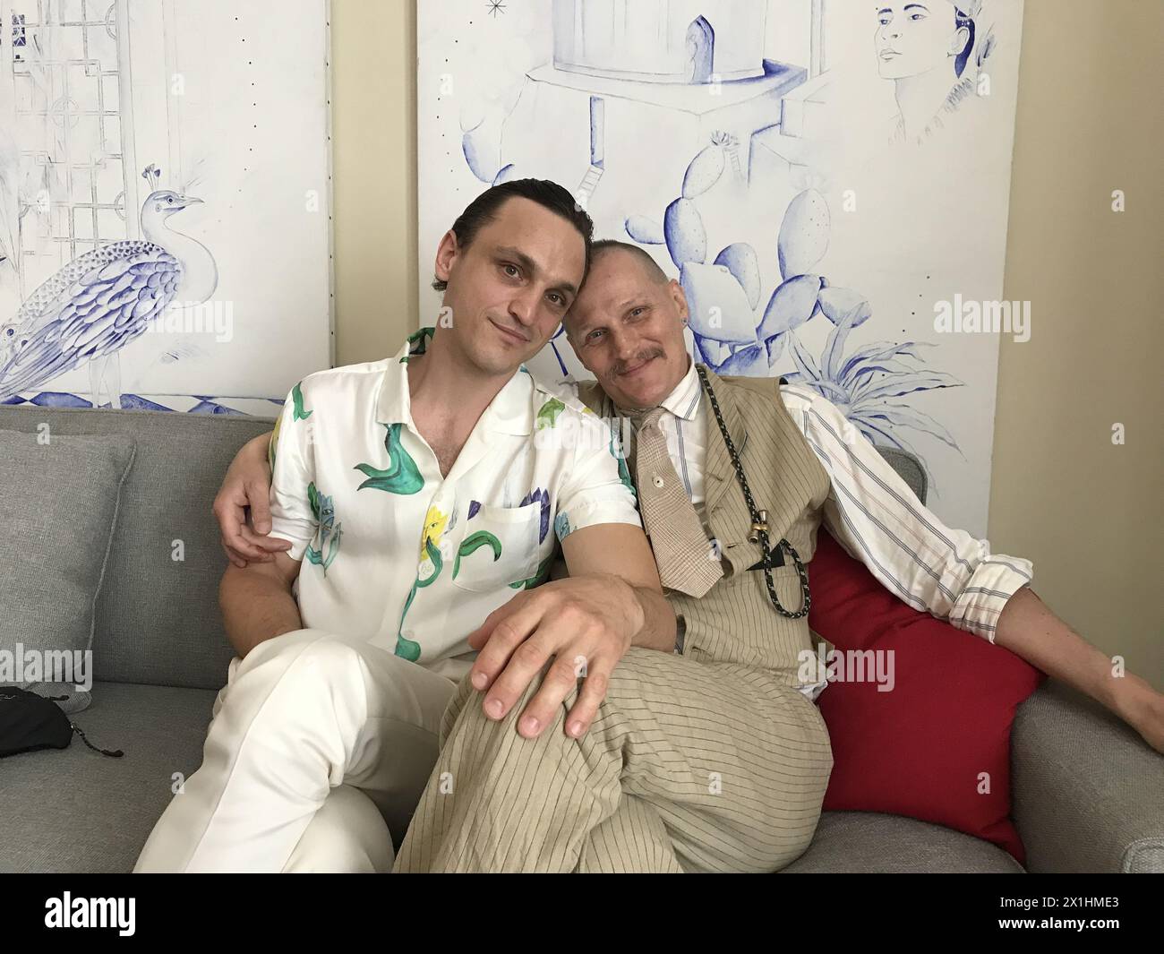 German actor Franz Rogowski (L) and Austrian actor Georg Friedrich ...