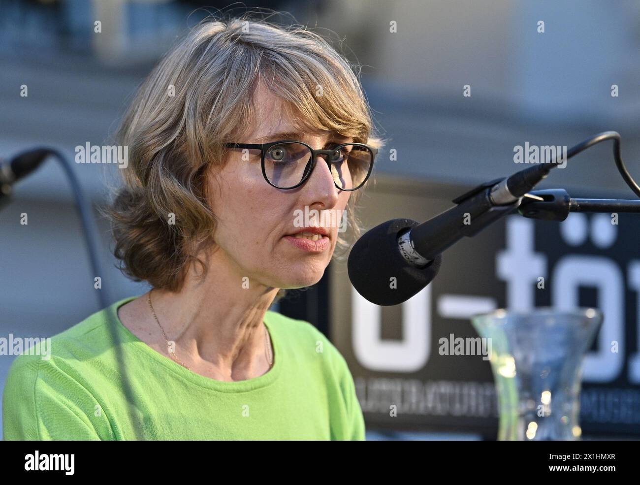 Austrian writer Christina Walker during the "O-Töne 2021" literature ...