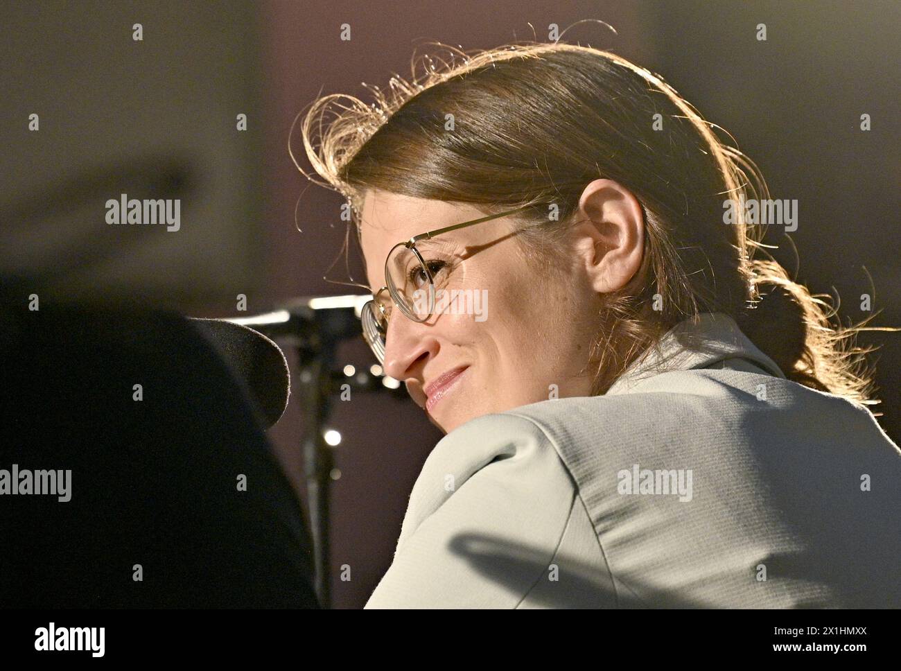 Austrian writer Angela Lehner during the "O-Töne 2021" literature ...
