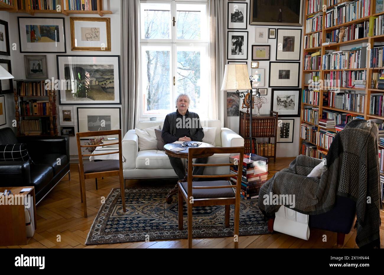 Austrian writer Karl-Markus Gauß during interview with Austria Presse ...