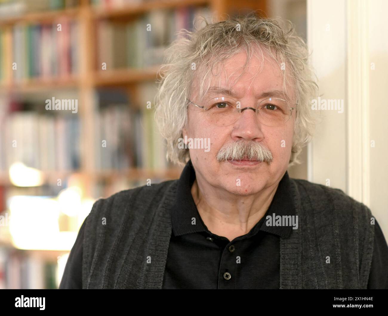 Austrian writer Karl-Markus Gauß during interview with Austria Presse ...