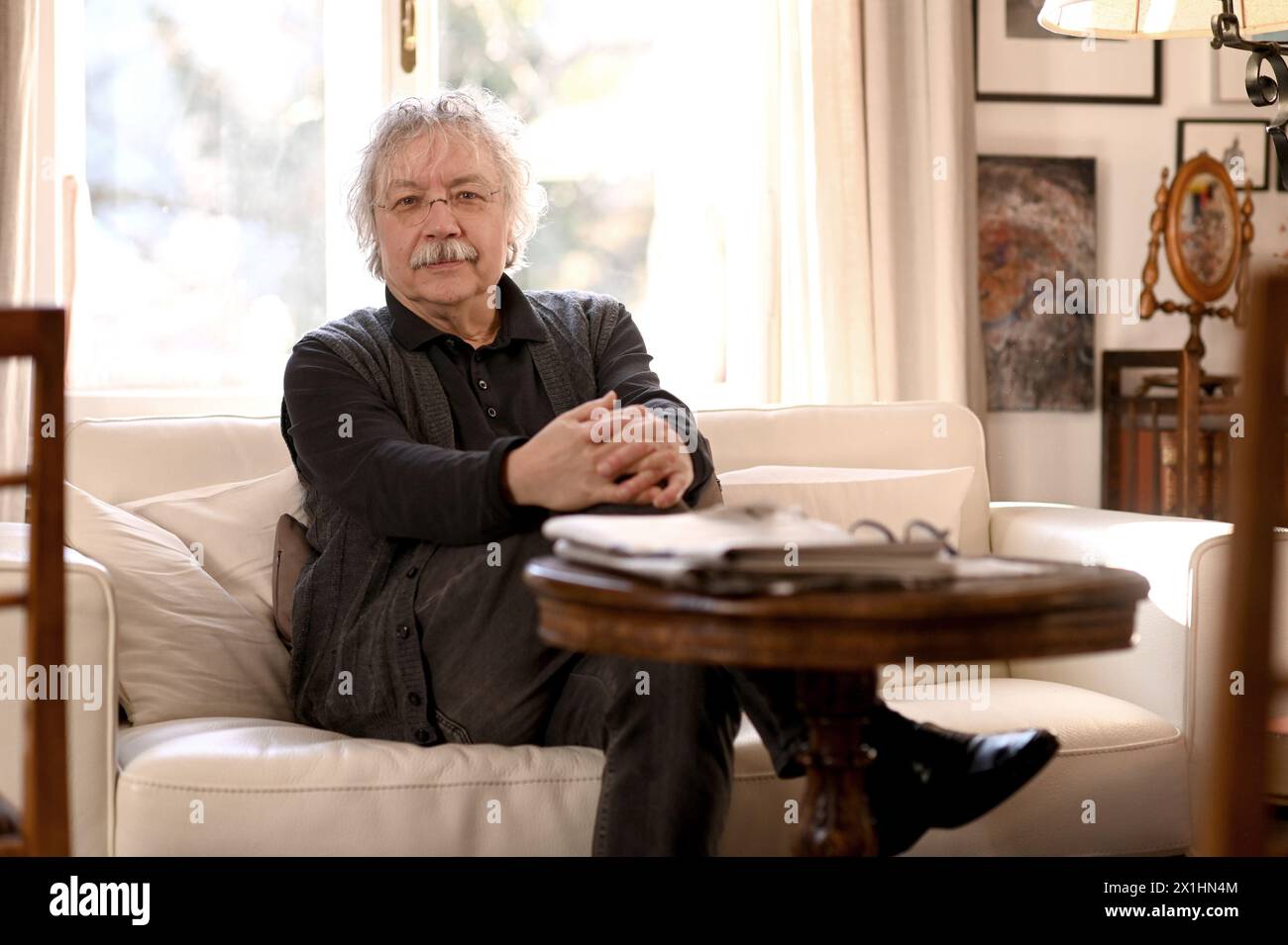 Austrian writer Karl-Markus Gauß during interview with Austria Presse ...